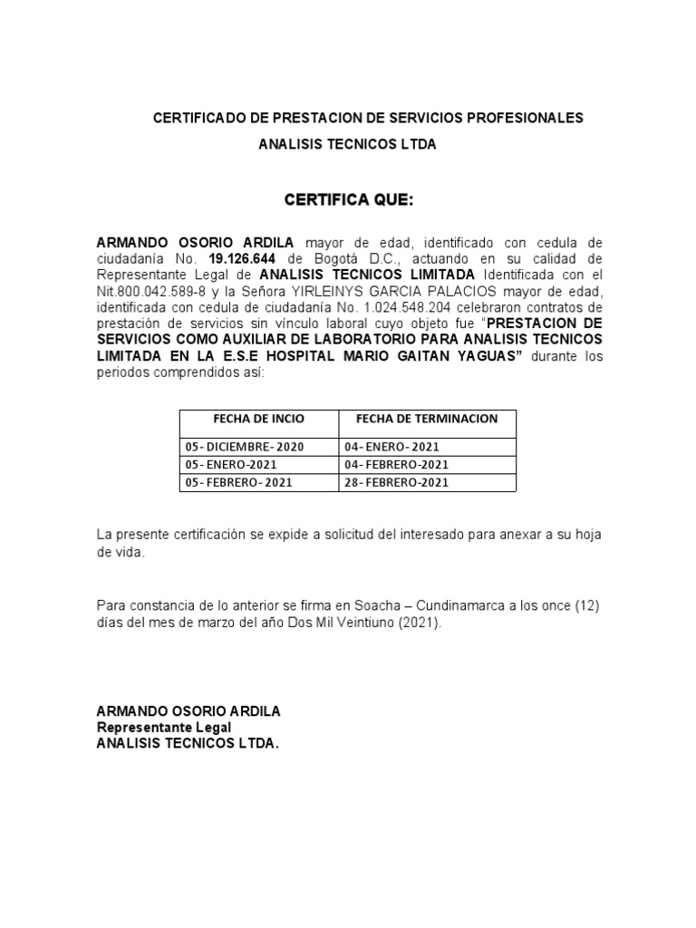 Certificado de Ops Yirleinys Garcia Palacios | PDF