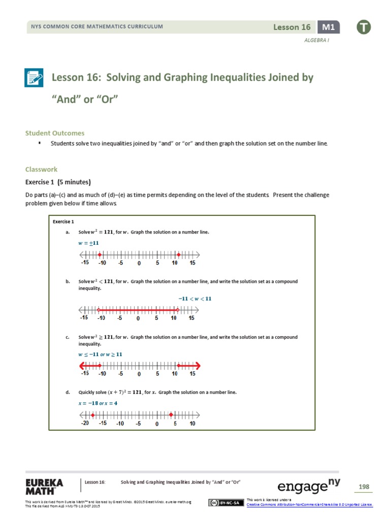 Lesson 16: Solving and Graphing Inequalities Joined by "And" or "Or ...