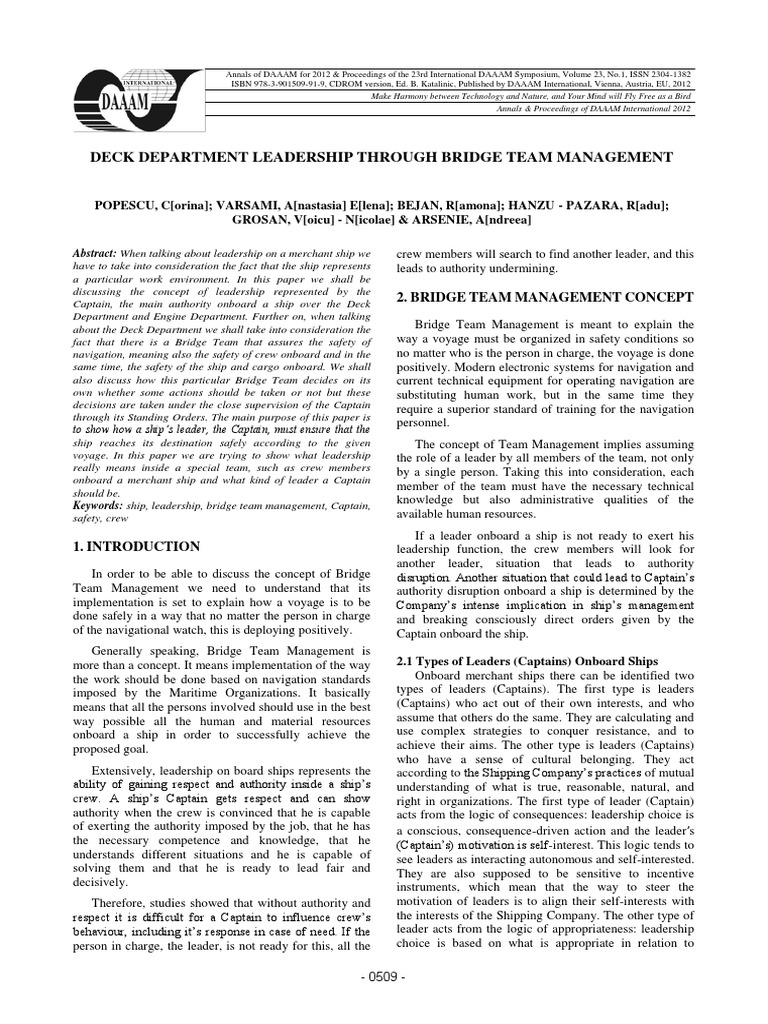 Leadership Through Effective Bridge Team Management: Exploring the ...