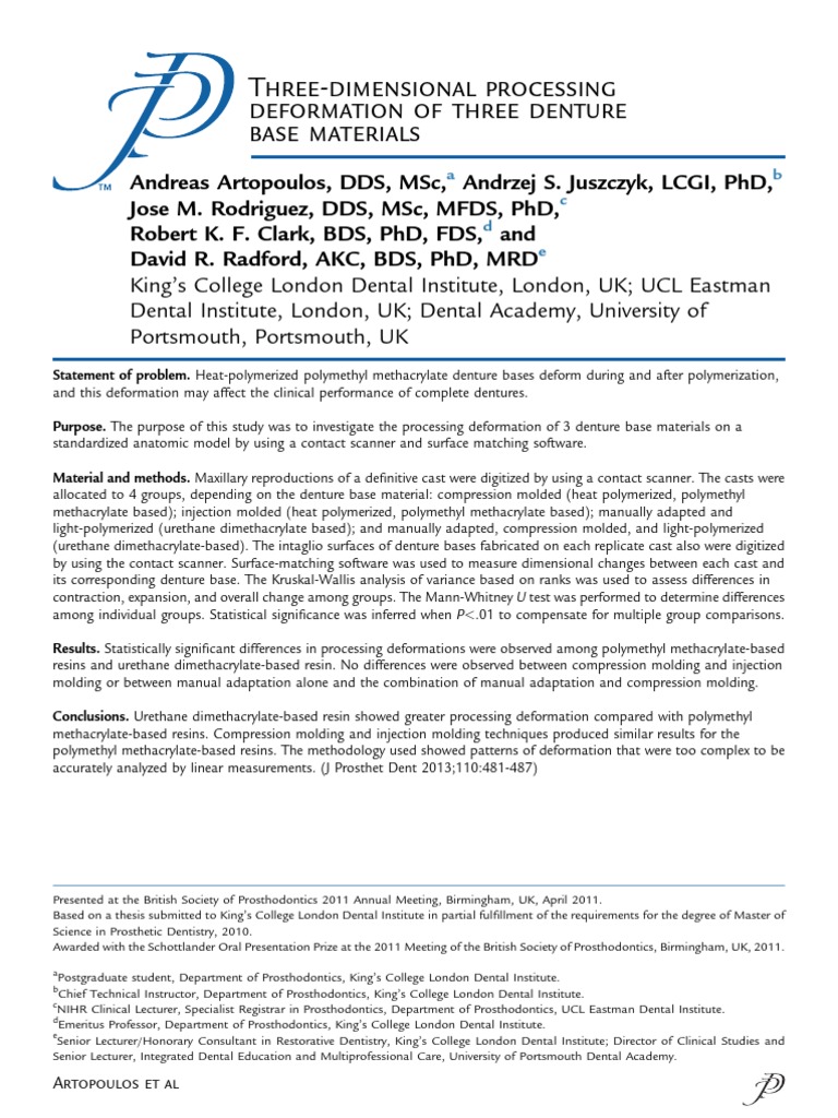 Three Dimensional Processing | PDF | Dentures | Teaching Mathematics