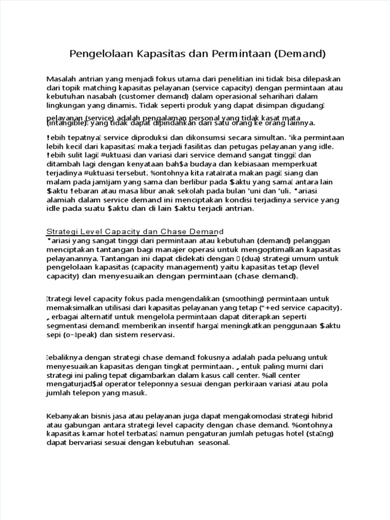 PDF Pengelolaan Kapasitas Dan Permintaan | PDF