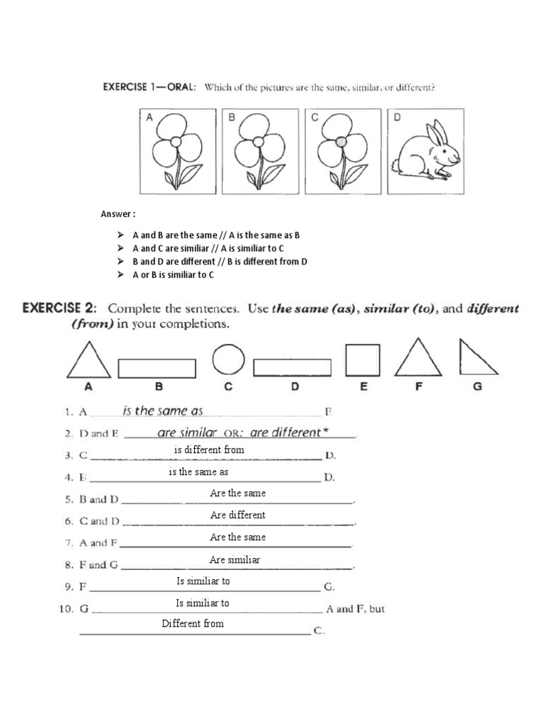 Exercise Comparison Degree Pdf