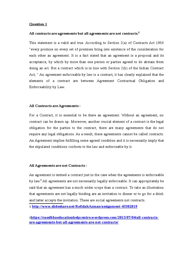 Contracts vs. Agreements Explained | PDF | Offer And Acceptance ...