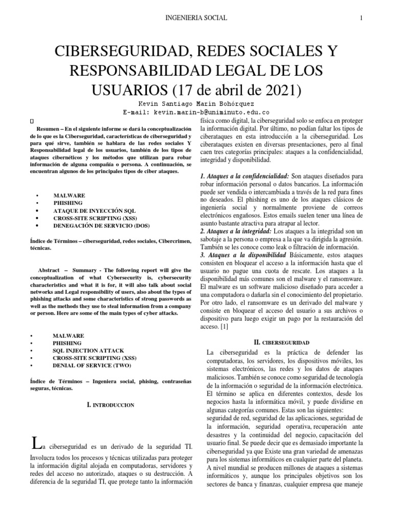 INFORME ELECTIVA CPC 2 Corte | PDF | Servicio de redes sociales | La seguridad informática
