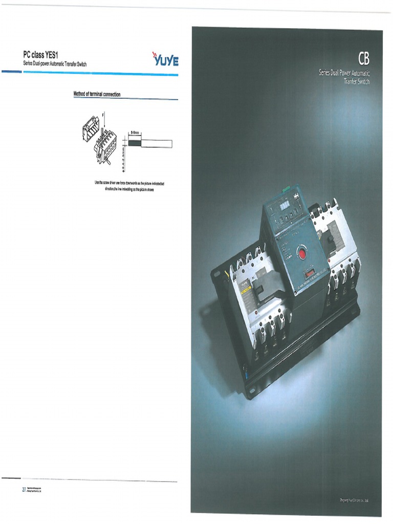 YUYE ATS YES1-100 GA Specs | PDF