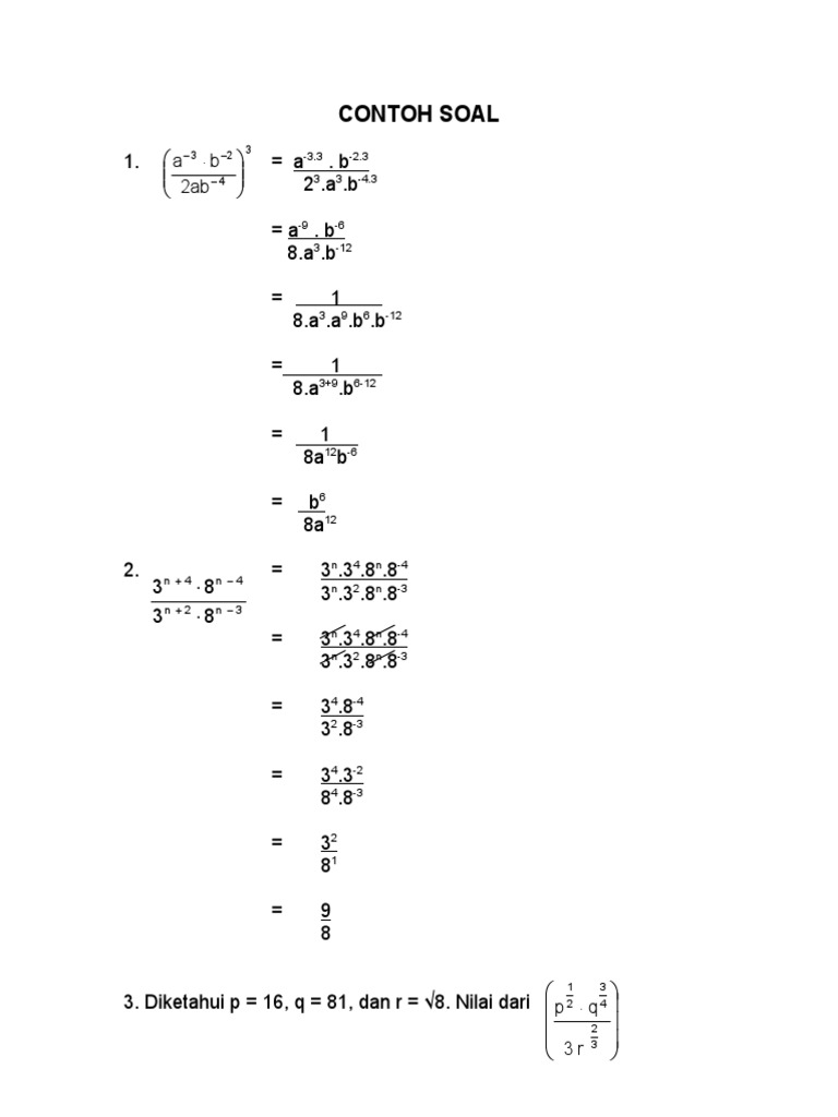 Contohsoal+tugas Matek-Pangkat N Akar | PDF