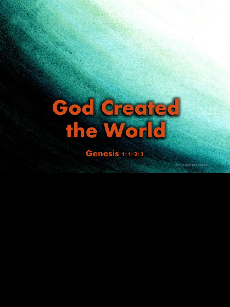 1 - 7 God Created The World | PDF | Adam | Genesis Creation Narrative