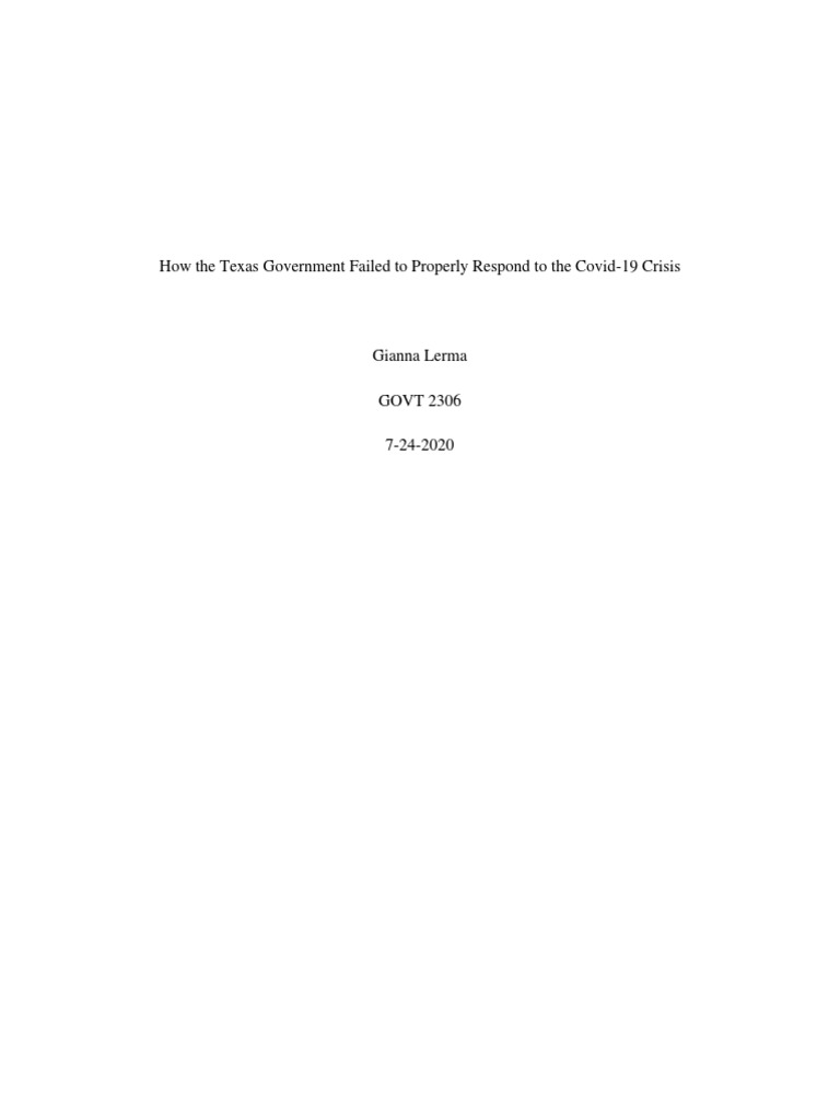 GOVT Paper 1 1 | PDF | Pandemic | Emergency Management
