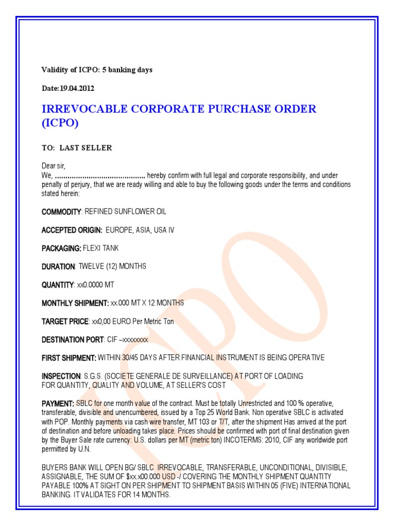 Icpo Refined Sunflower Oil | PDF | Economies | Business