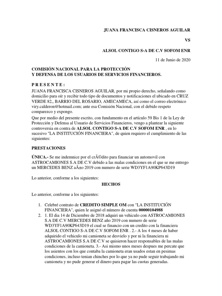 Denuncia Condusef | PDF | Bancos | Finanzas (general)