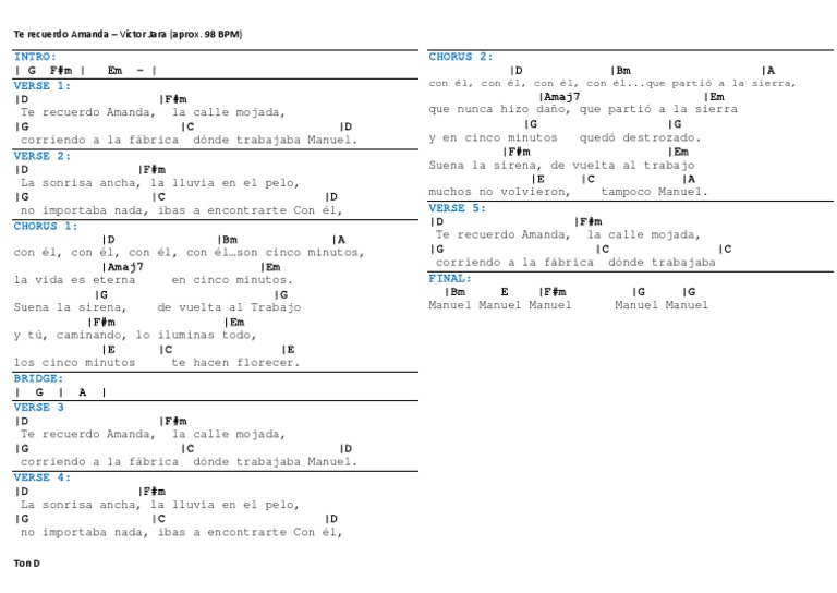 Te recuerdo Amanda | PDF