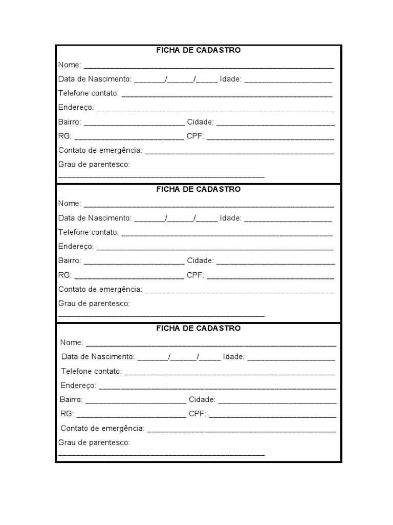 Ficha de Cadastro | PDF