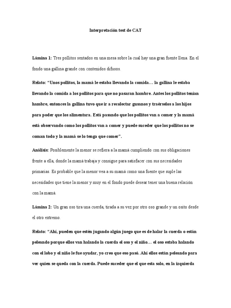 Interpretación Test de CAT | PDF | León