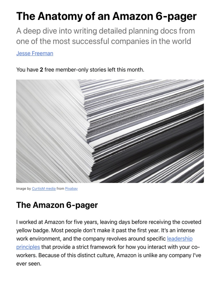 The Anatomy of An Amazon 6-Pager. A Deep Dive Into Writing Detailed ...