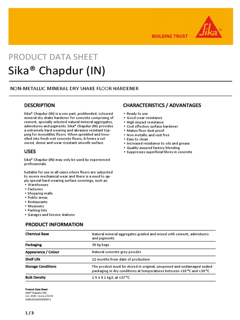 Sika Chapdur | PDF | Wear | Concrete