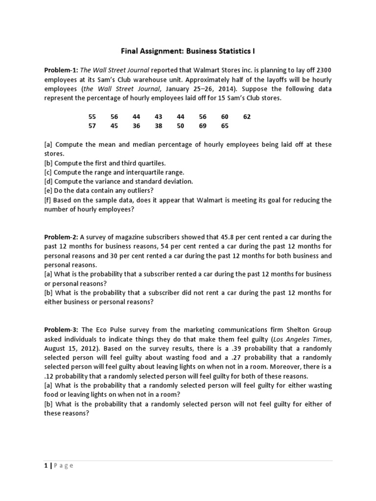 Final Assignment | PDF | Quartile | Statistical Theory
