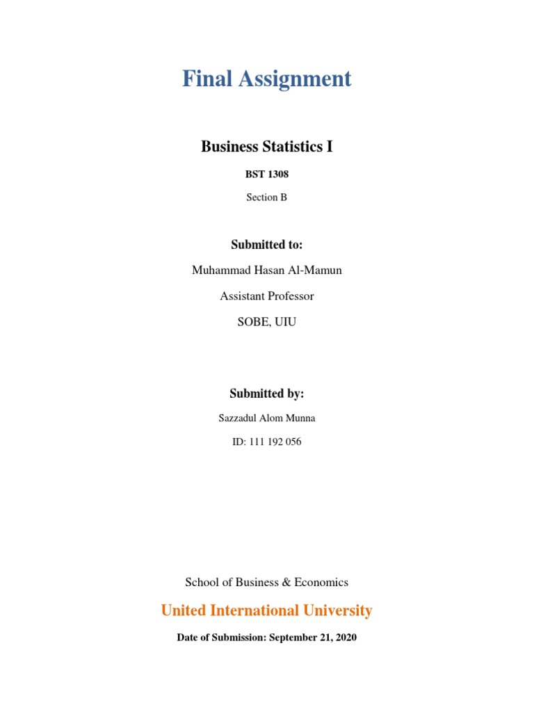 Final Assignment Solution | PDF | Quartile | Variance