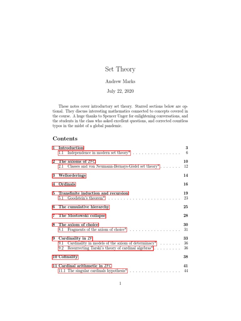 Set Theory Notes 2 | Download Free PDF | Model Theory | Set (Mathematics)