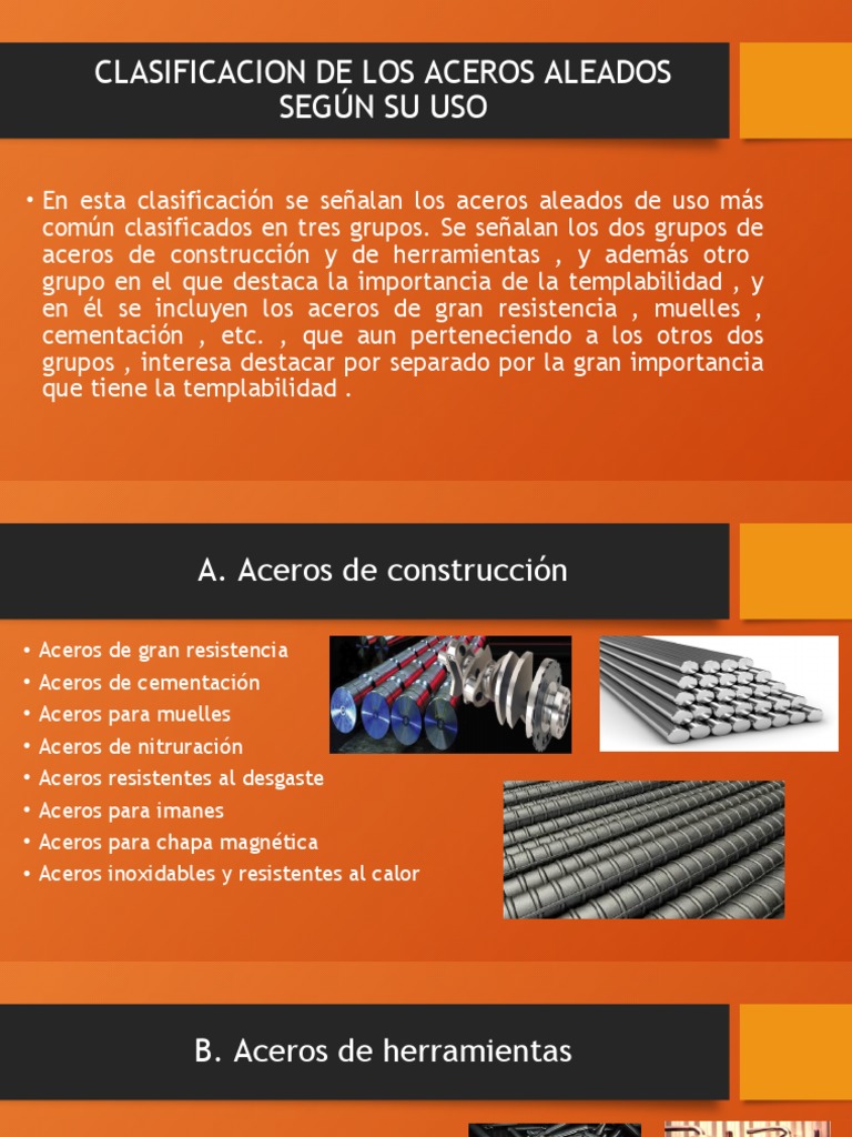 Clasificacion de Los Aceros Aleados Según Su Uso | PDF