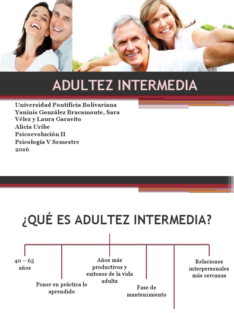 Adultez Intermedia - Vélez, Garavito y González - Psicología V Semestre | PDF | Menopausia | Adultos