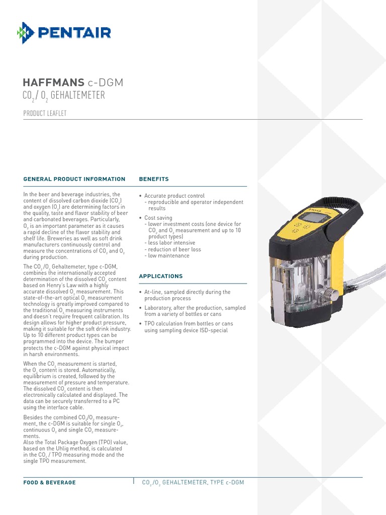 Haffmans C-DGM: CO / O Gehaltemeter | Download Free PDF | Soft Drink ...