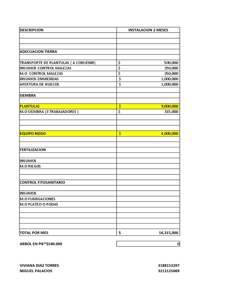 Flujo de Caja Final Villa Paulownia | PDF