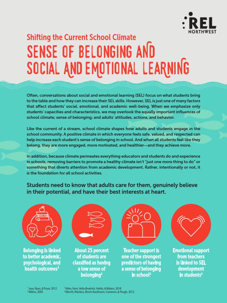 Sense of Belonging and Social and Emotional Learning: Shifting The ...