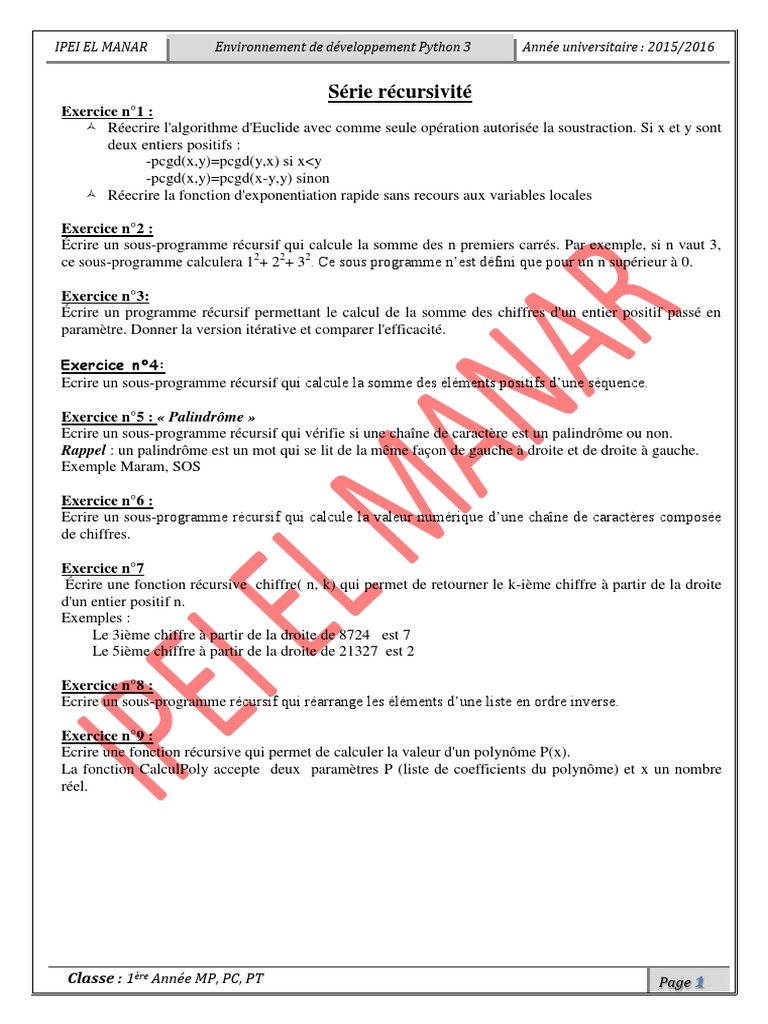 Correction Serie Recursivite | PDF | Informatique théorique | Théorie des nombres