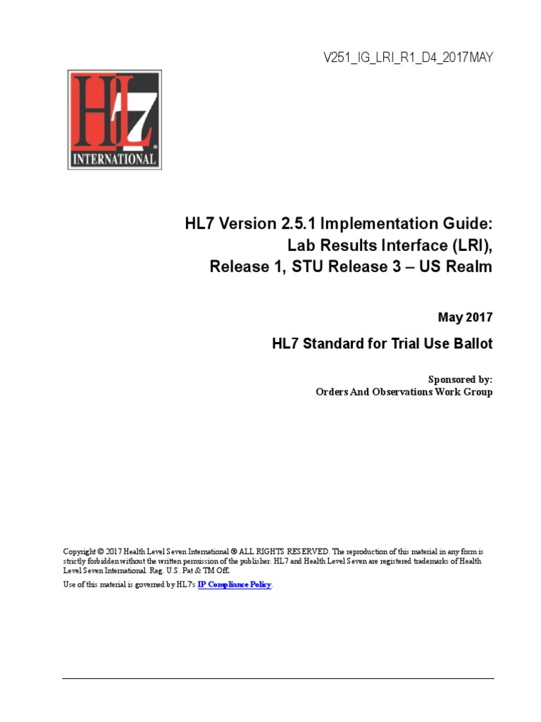 HL7 Version 2.5.1 Implementation Guide Lab Results Interface (LRI) | PDF | Pharmacogenomics | Gene