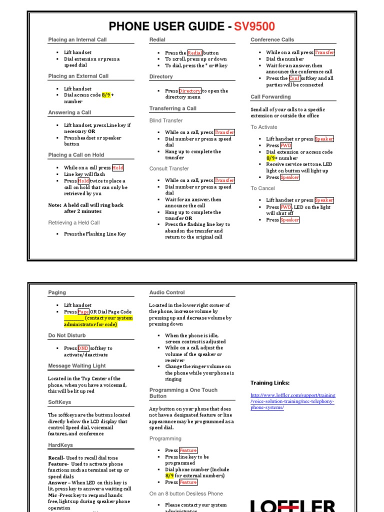 Phone User Guide - : Placing An Internal Call Redial Conference Calls ...
