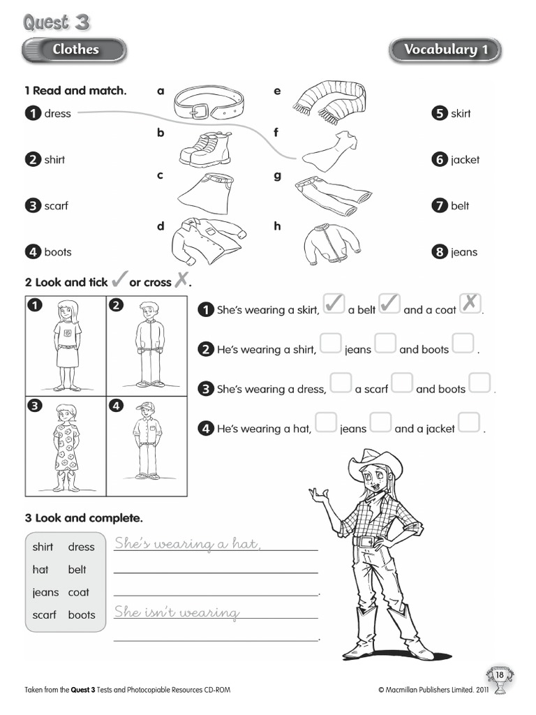 Vocabulary 1 Clothes: Quest 3 Tests and Photocopiable Resources CD-ROM ...