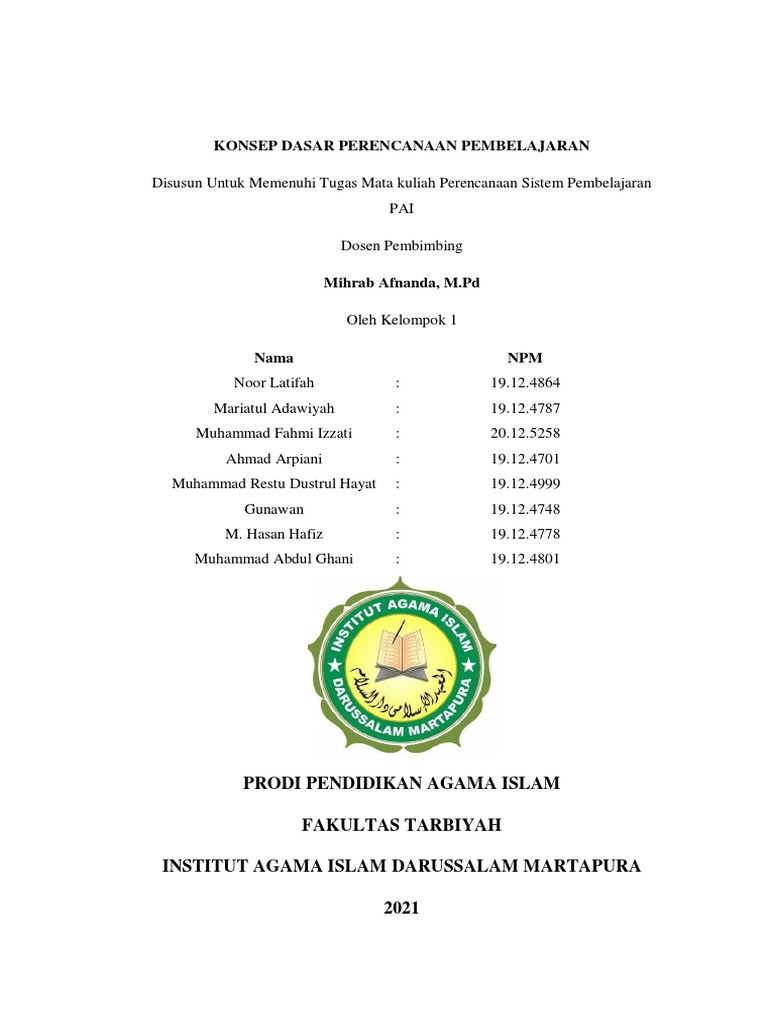Konsep Dasar Perencanaan Pembelajaran | PDF Konsep Dasar Perencanaan Pembelajaran | PDF