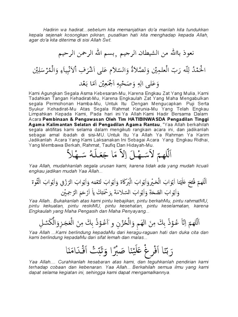 Doa Pembukaan dan Penutupan Acara | PDF | Agama & Spiritualitas