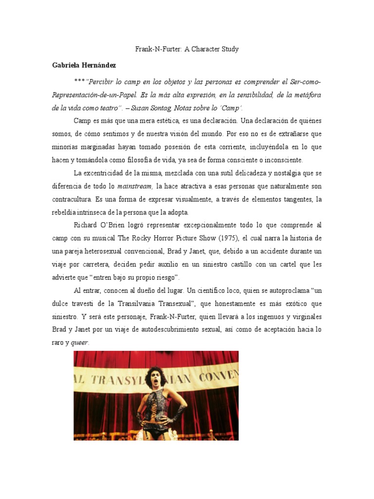 Frank-N-Furter. A Character Study | PDF | Estereotipos | Ropa