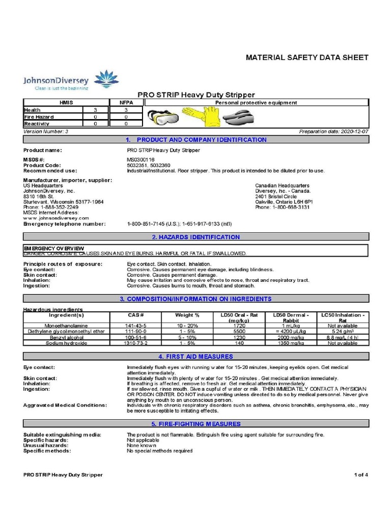 Hail Stripper Msds-2020 | PDF