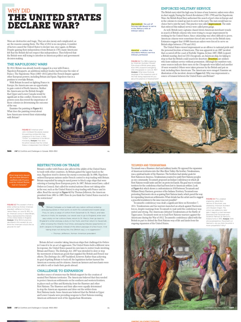 The United States Declare War?: Why Did | PDF | Tecumseh | War Of 1812