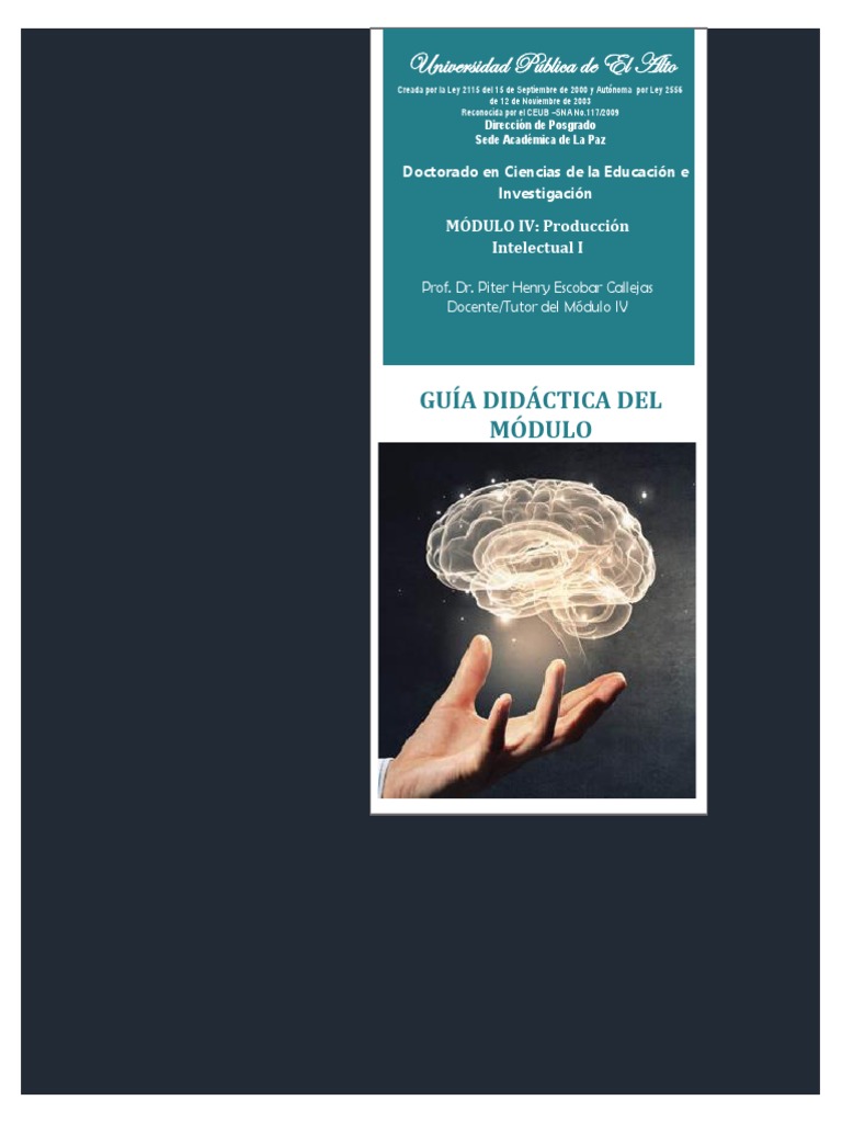 Guia Didactica - Producción Intelectual | PDF | Evaluación | Cognición