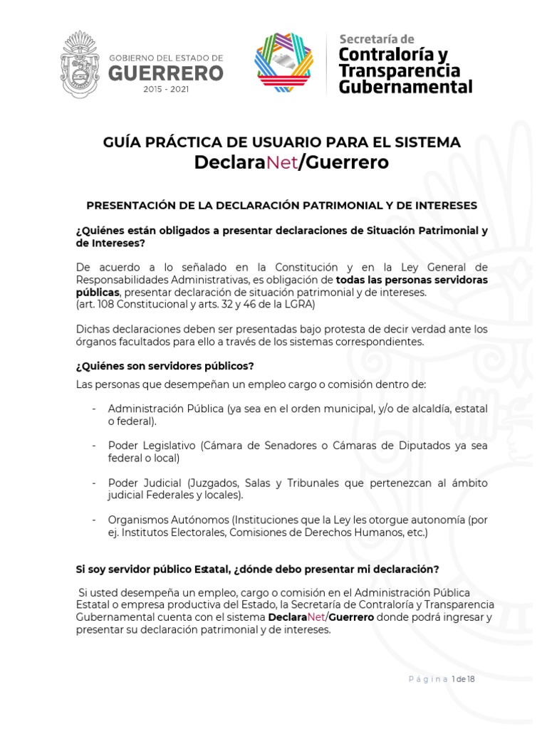 Guia Practica Declaranet | PDF | Salario | Administración Pública