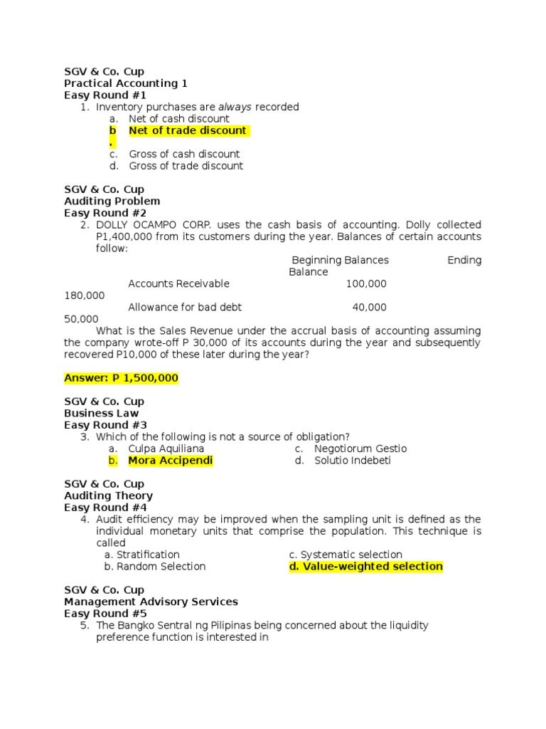 2013 SGV Cup Level Up Final | PDF | Auditor's Report | Financial Audit