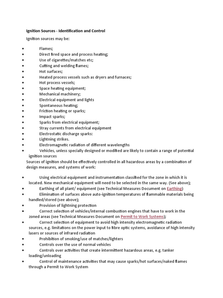 Ignition Sources - Identification and Control: Earthing | PDF ...