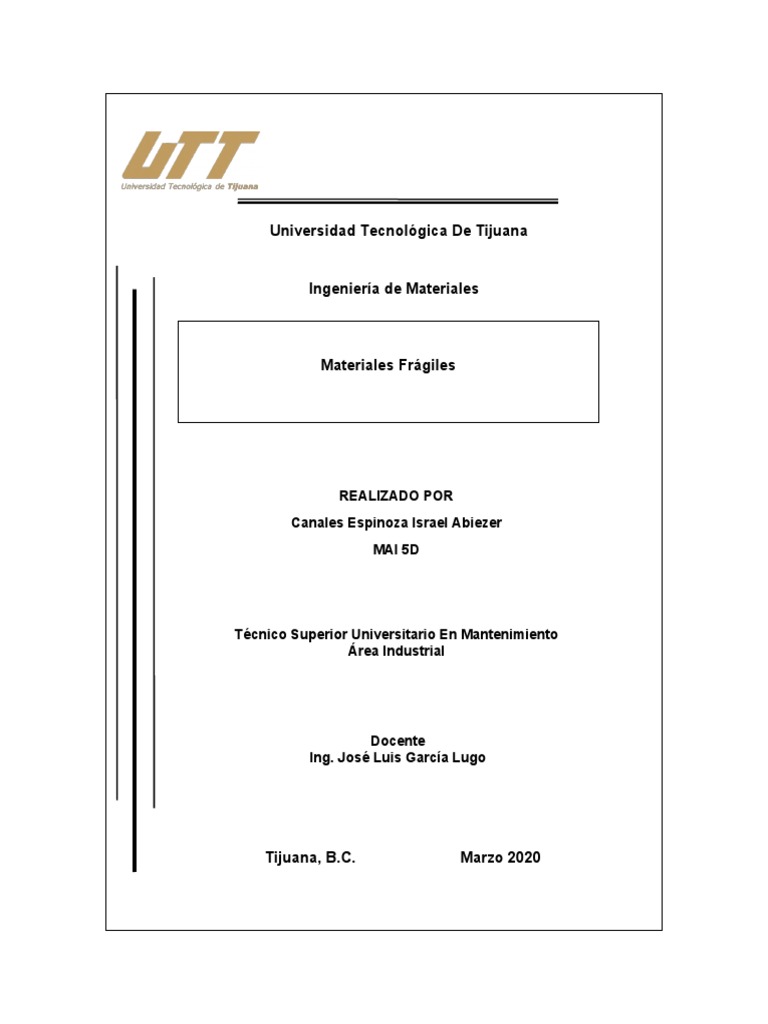 Ejemplos de Materiales Frágiles | PDF | Tecnología