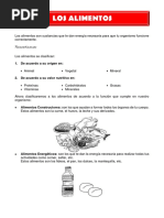 Cya - 1 Er Grado - Los Alimentos | PDF | Carne | Alimentos