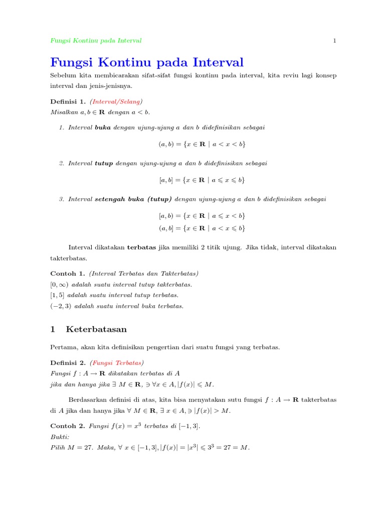 6 Fungsi Kontinu Pada Interval | PDF | Metode & Bahan Ajar