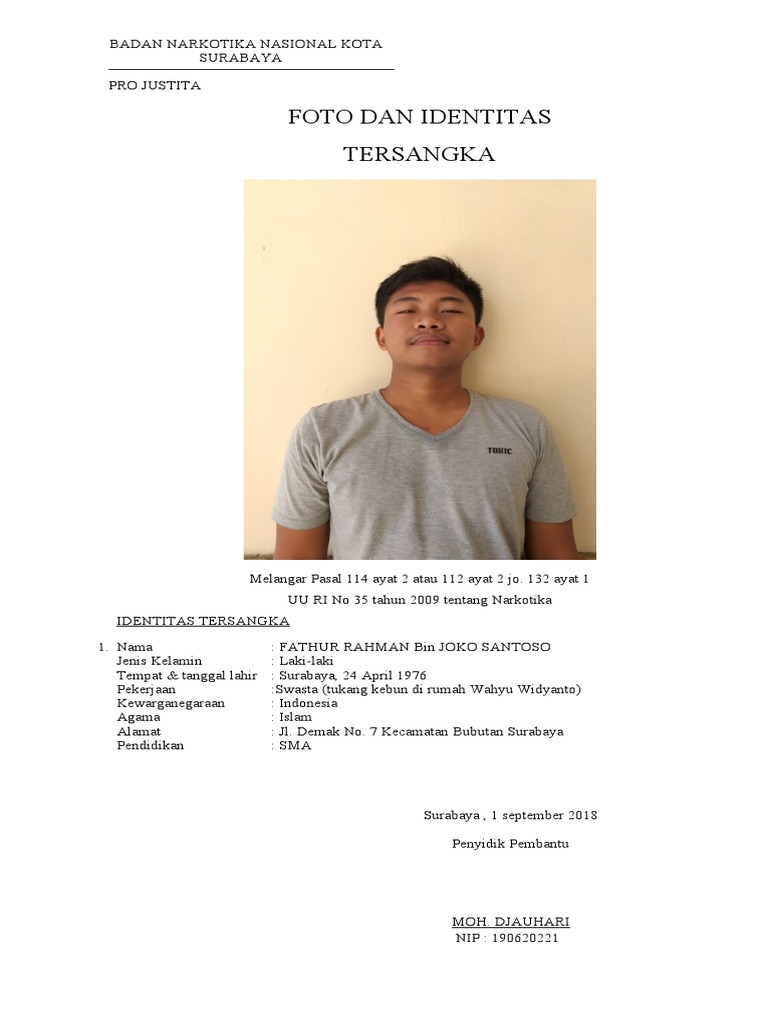 Foto Dan Identitas Tersangka | PDF