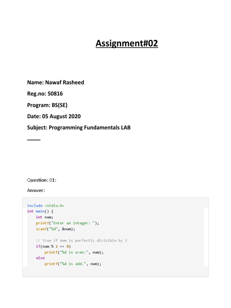 Assignment#02 | PDF | Computer Libraries | Computer Standards