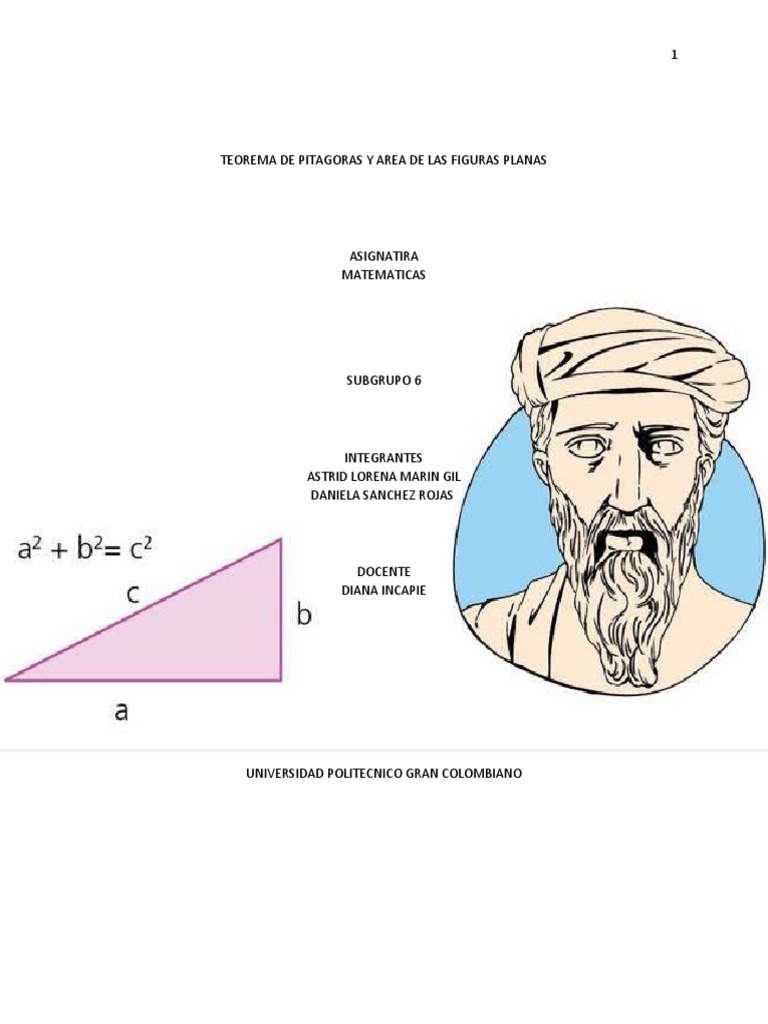 Teorema de Pitágoras y Figuras Planas | PDF