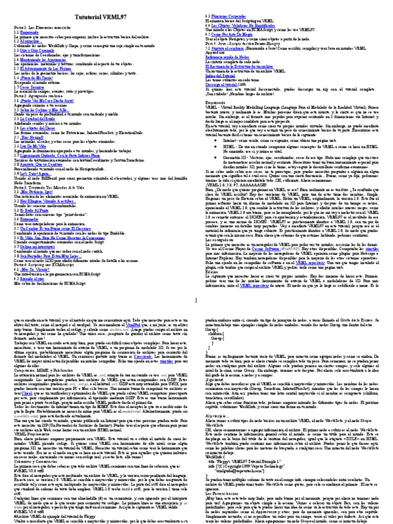 Tututorial VRML97 2º | PDF | Rotación | Color