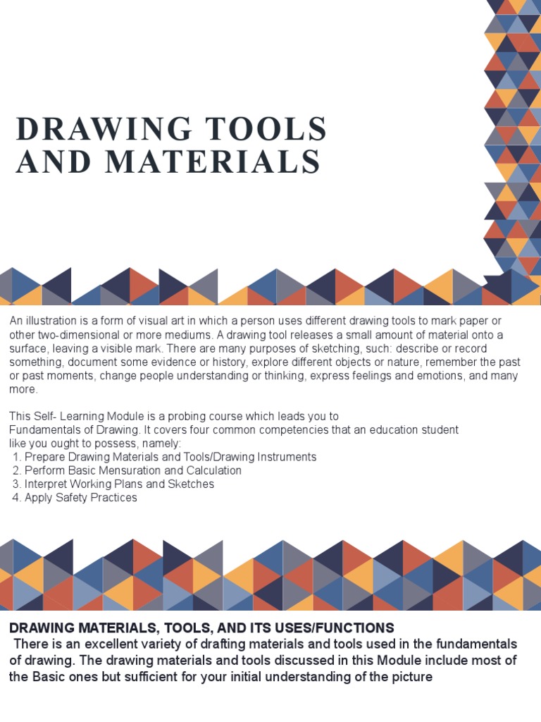 Module 1 Drawing Tools and Materials | Download Free PDF | Drawing | Tools