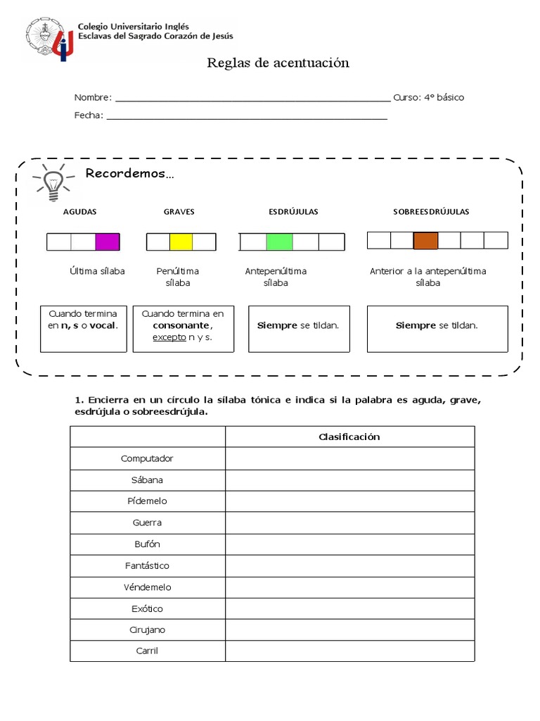 Reglas de Acentuación | PDF