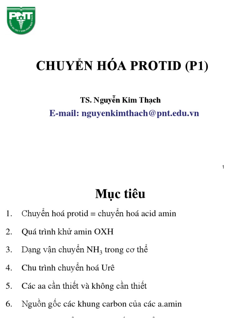 Bài 9 CHUYEN HOA PROTID (P1) | PDF
